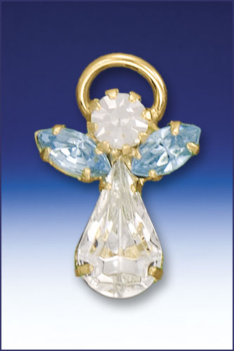 Austrian Crystal Birthstone Angel Pin March | 34003 | Malhame