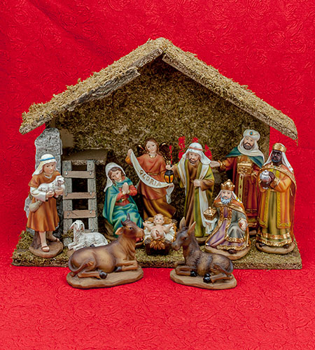 6in 11 Pc Traditional Nativity With Stable | 62760 | Malhame